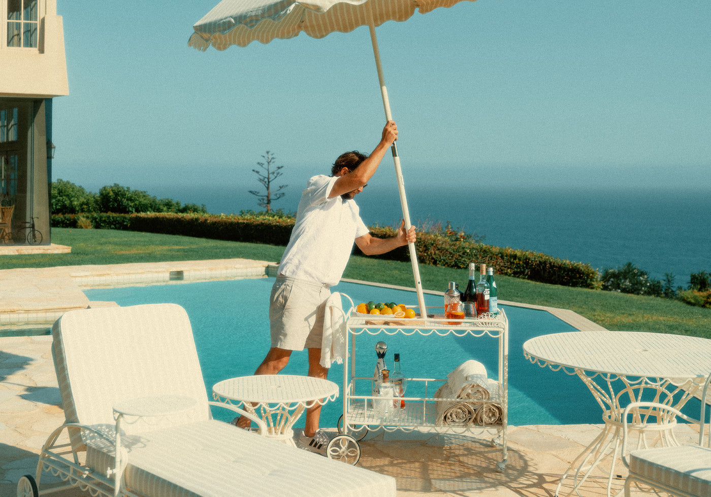 The Al Fresco Bar Cart - Antique White | Business & Pleasure Co.