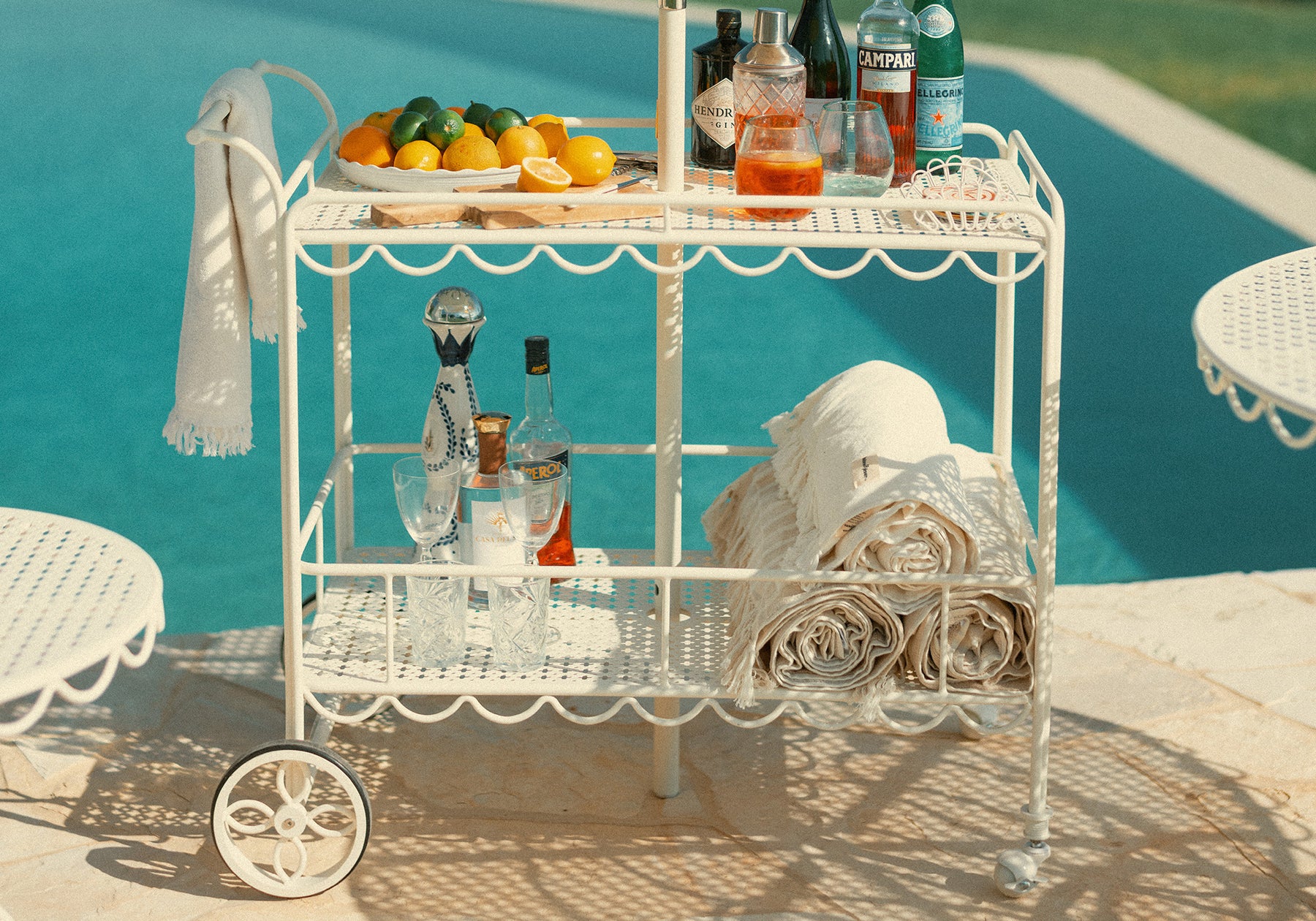 The Al Fresco Bar Cart - Antique White | Business & Pleasure Co.