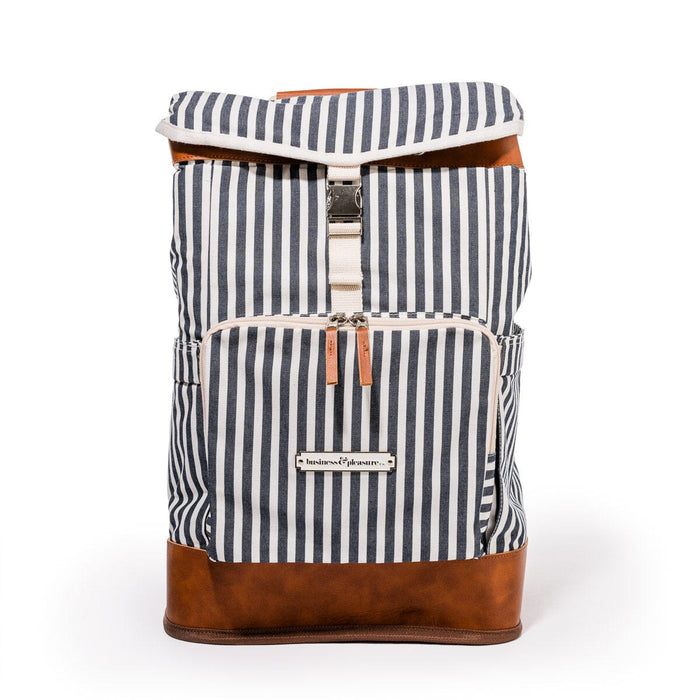 The Backpack Cooler - Lauren's Navy Stripe | Business & Pleasure Co.