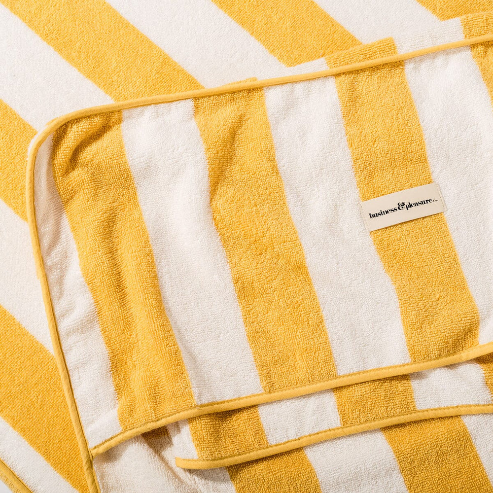 The Lounger Towel - Crew Mimosa Yellow Stripe | Business & Pleasure Co.