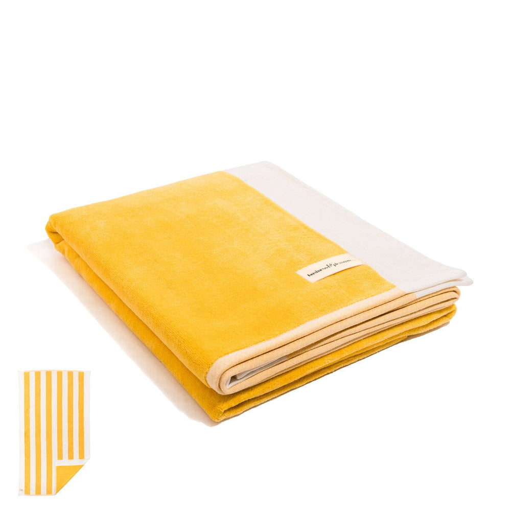 The Beach Towel - Crew Mimosa Yellow Stripe | Business & Pleasure Co.