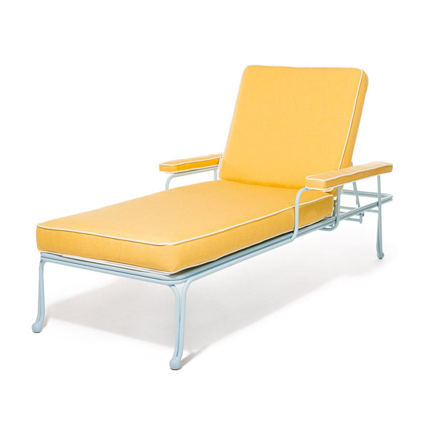 The Waterhouse Sun Lounger in Sunbleached Yellow | Powder Blue Frame ...