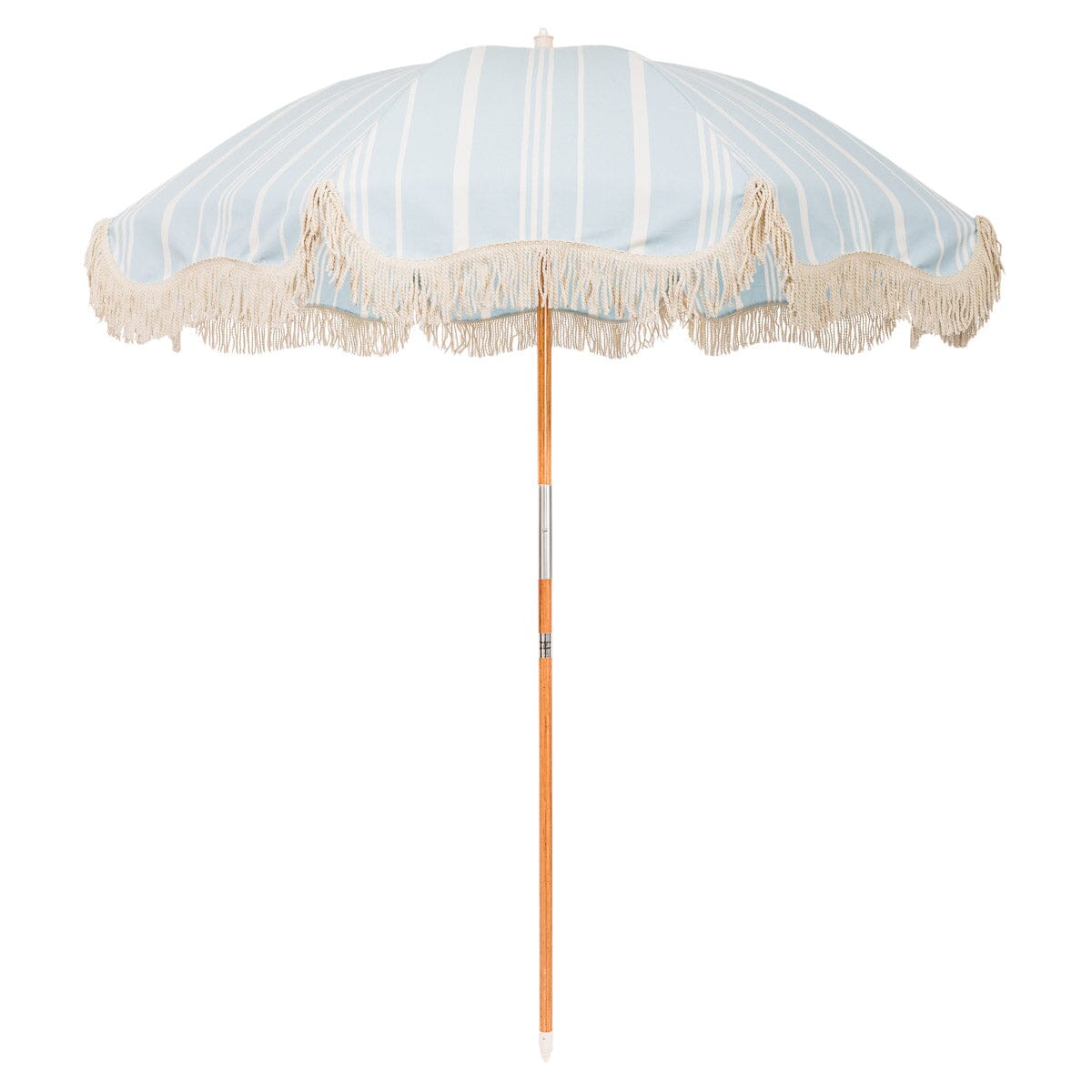 The Rio Fringed Umbrella - Vintage Blue Stripe | Business & Pleasure Co.