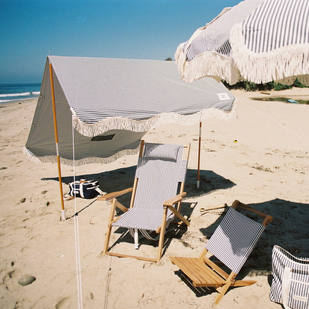 Navy Striped Premium Beach Tent | Business & Pleasure Co.